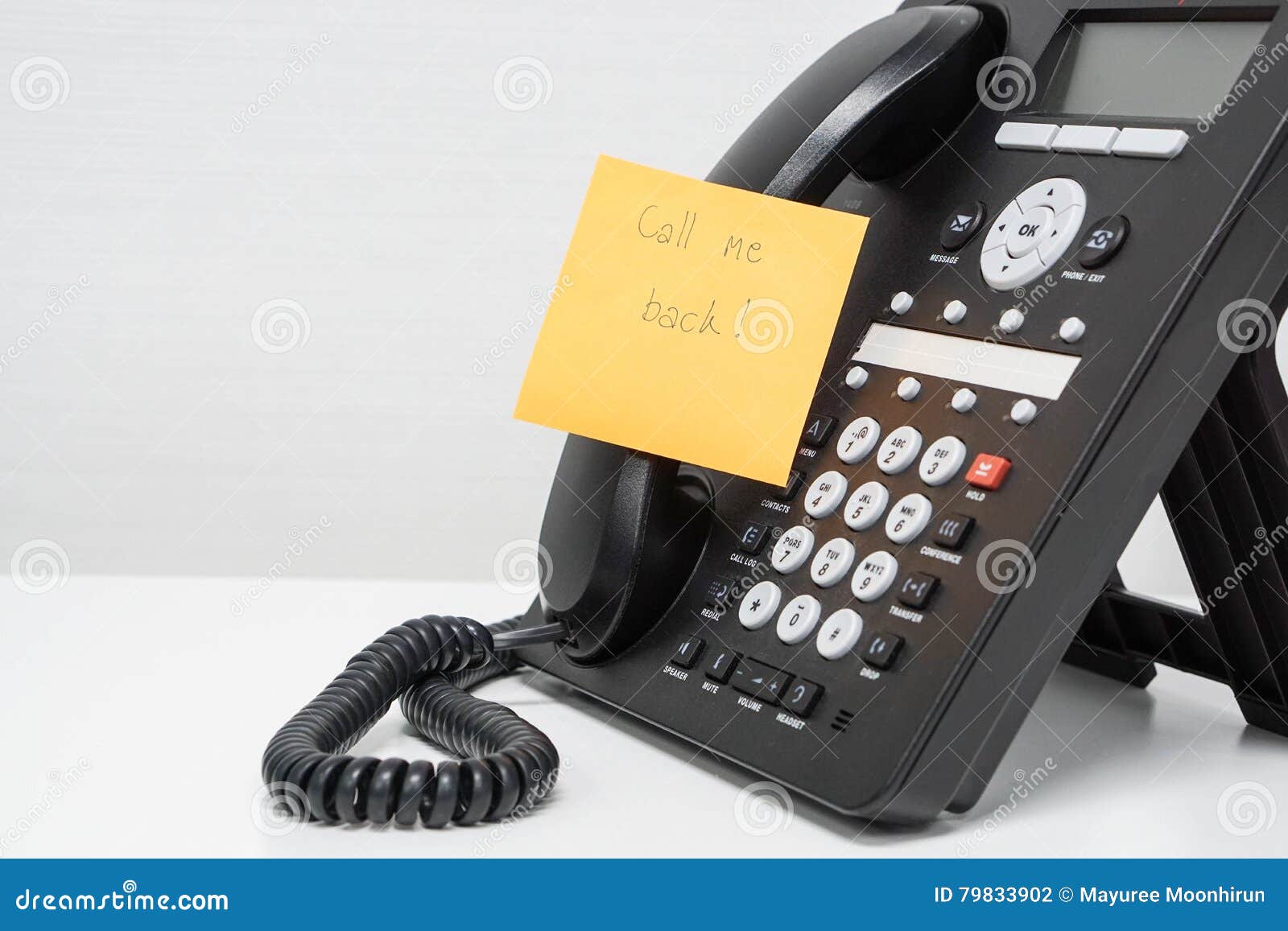 Calling Back Message Note on IP Phone Stock Photo - Image of memory ...
