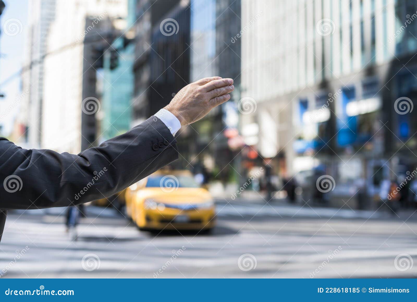 Calling a cab in NYC stock image. Image of business - 228618185