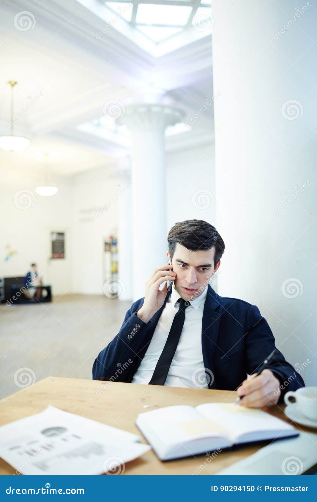 Calling colleague stock photo. Image of talking, communication - 90294150