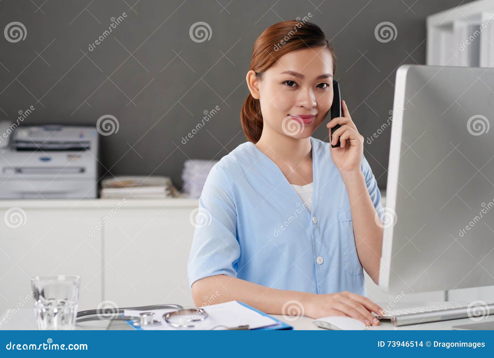 Calling doctor stock photo. Image of hospital, office - 73946514