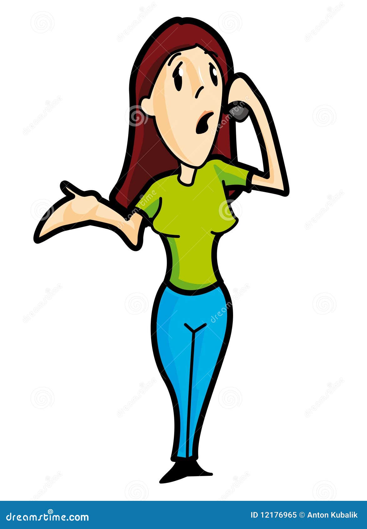 Calling girl stock illustration. Illustration of discussion - 12176965