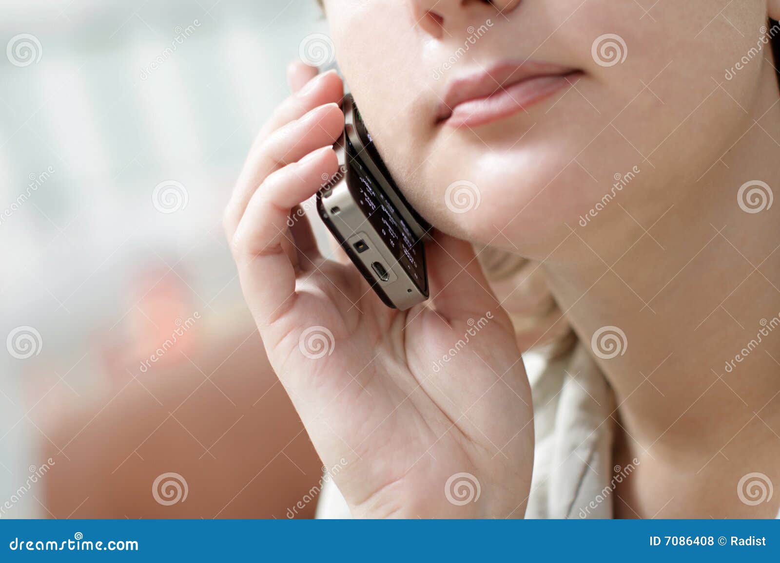 Calling girl stock photo. Image of holding, mobile, mouth - 7086408