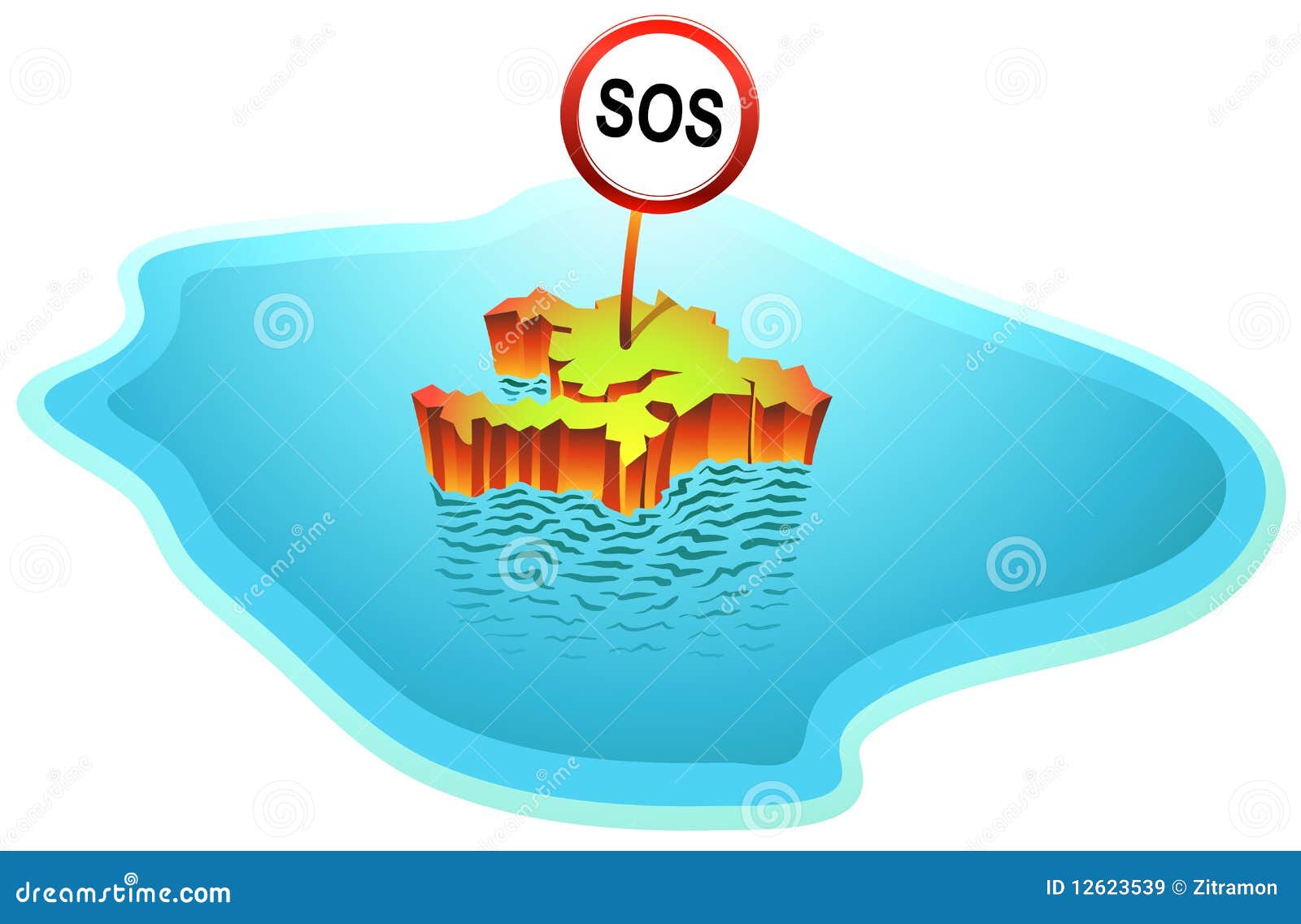 Calling for Help stock vector. Illustration of caribbean - 12623539