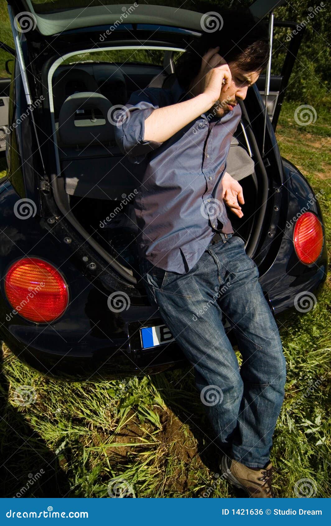 Calling for Help stock photo. Image of volkswagen, assistance - 1421636