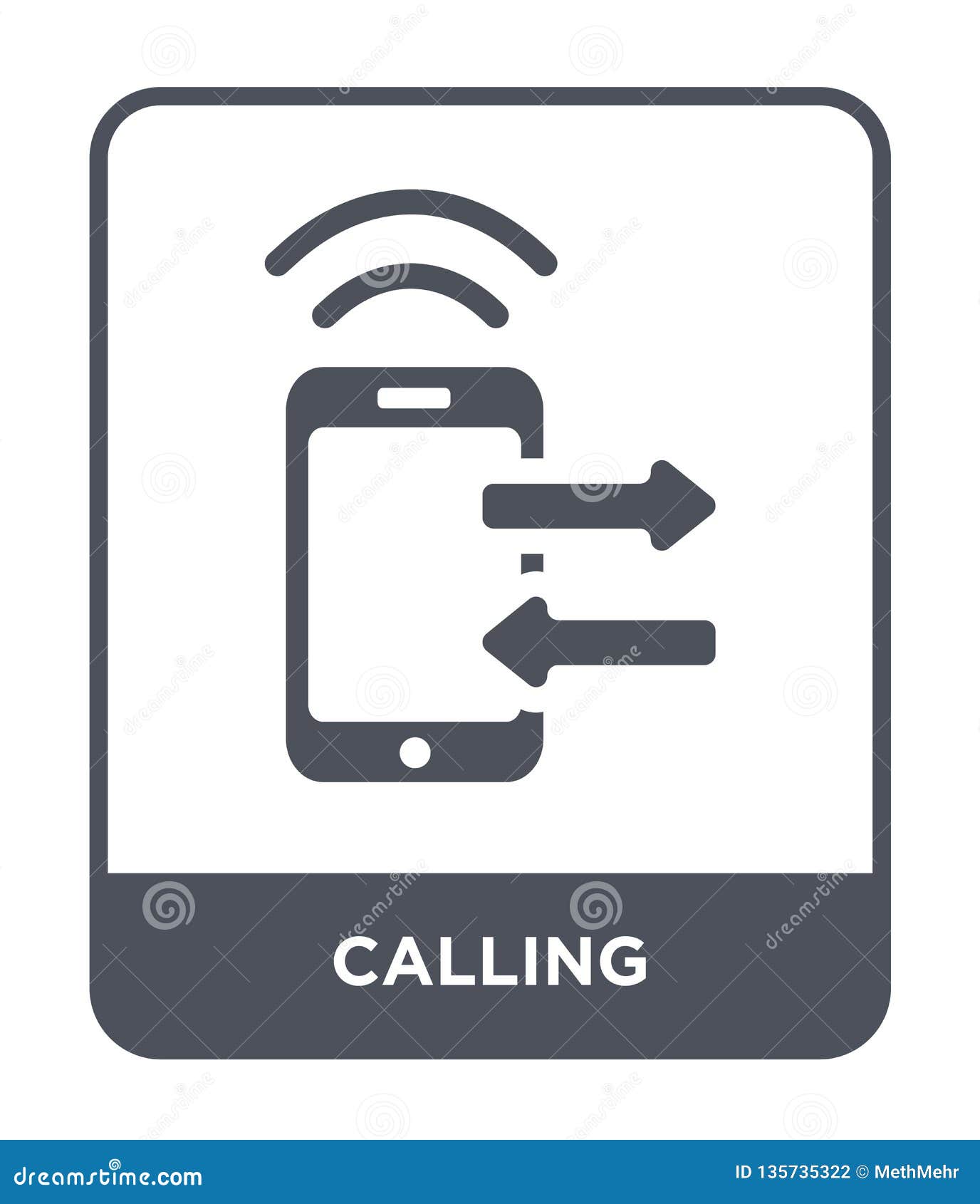 Calling Icon in Trendy Design Style. Calling Icon Isolated on White ...