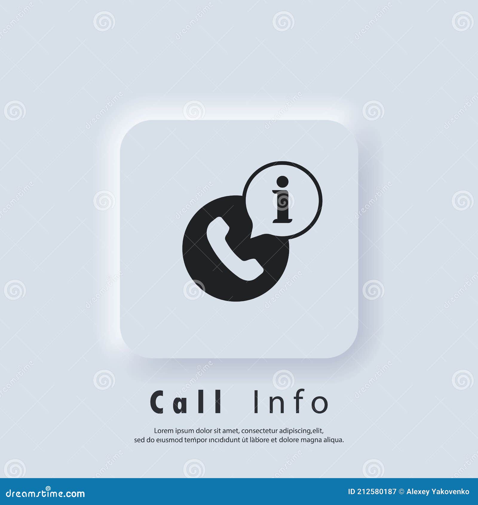 Calling Information Icon. Call Info Center. Use for Mobile App. Vector ...