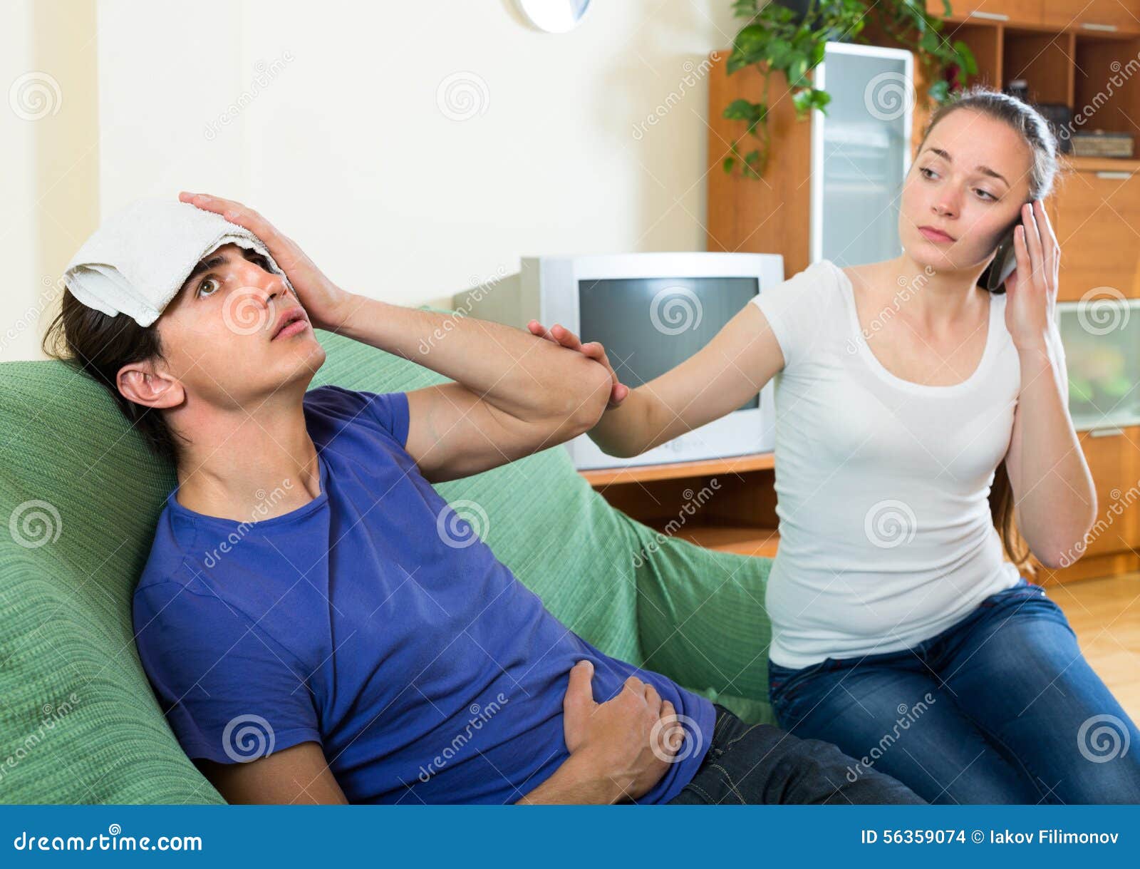 Calling for Medical Assistance Stock Photo - Image of room, lying: 56359074