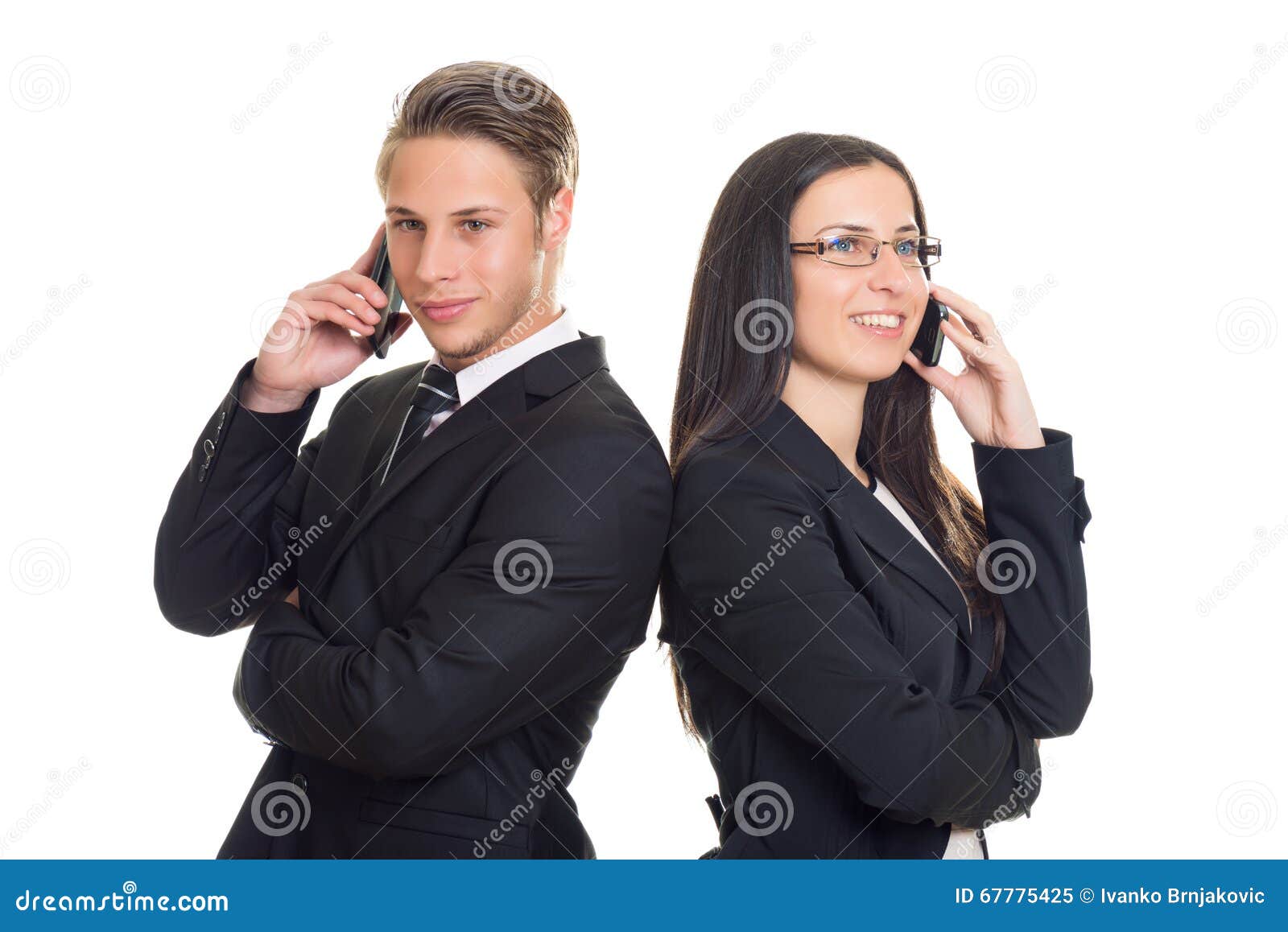 Calling on mobile stock image. Image of business, portrait - 67775425