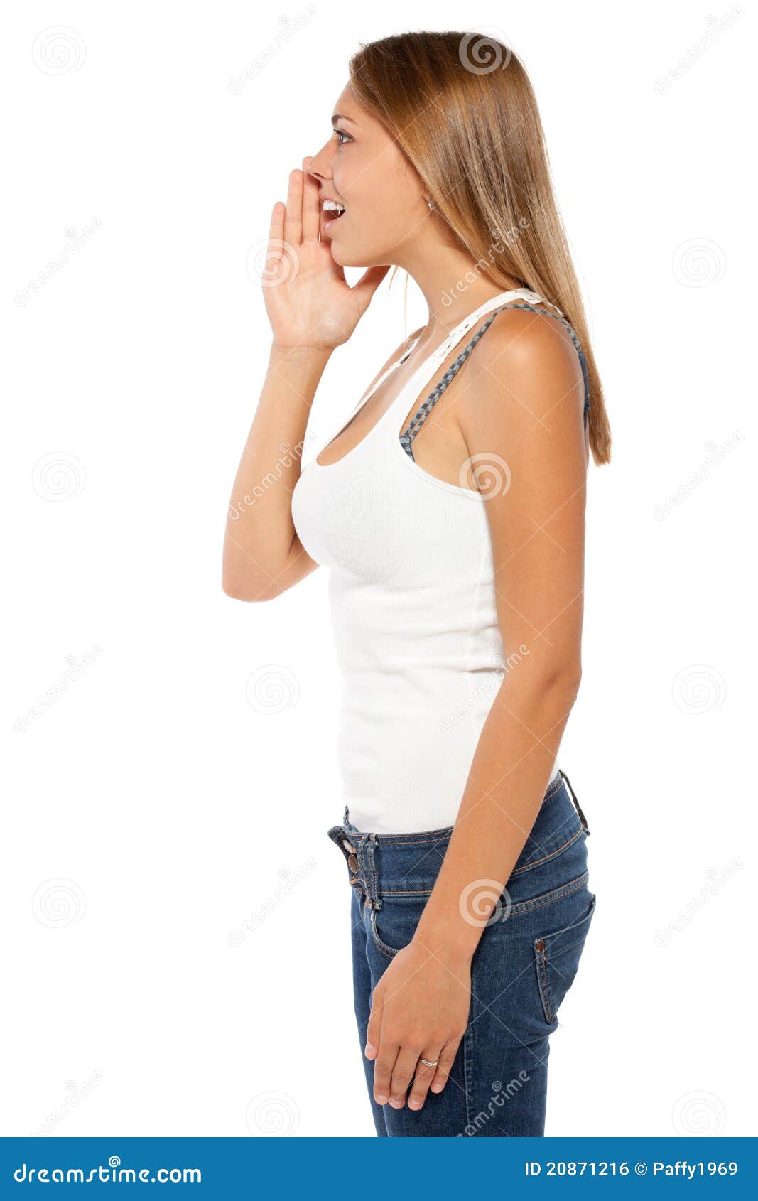 Calling out stock photo. Image of people, girl, hair - 20871216