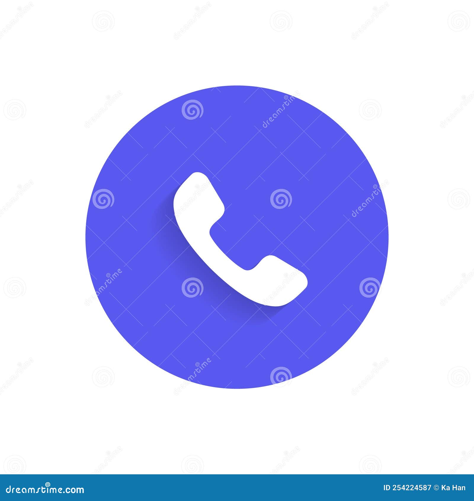 Calling, Phone Call Icon Vector on Circle Button Stock Vector ...