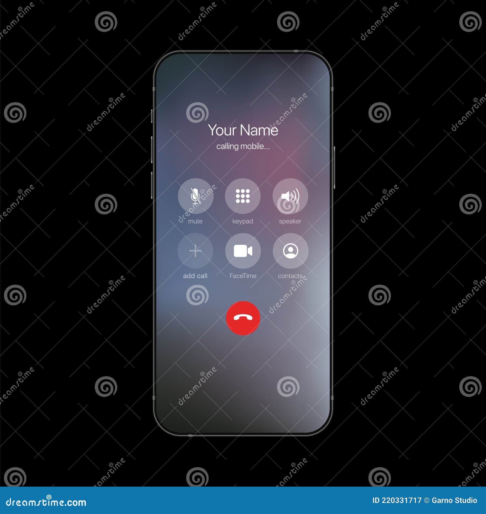 Mobile Call Screen Template. Call Screen Smartphone Interface Mockup ...