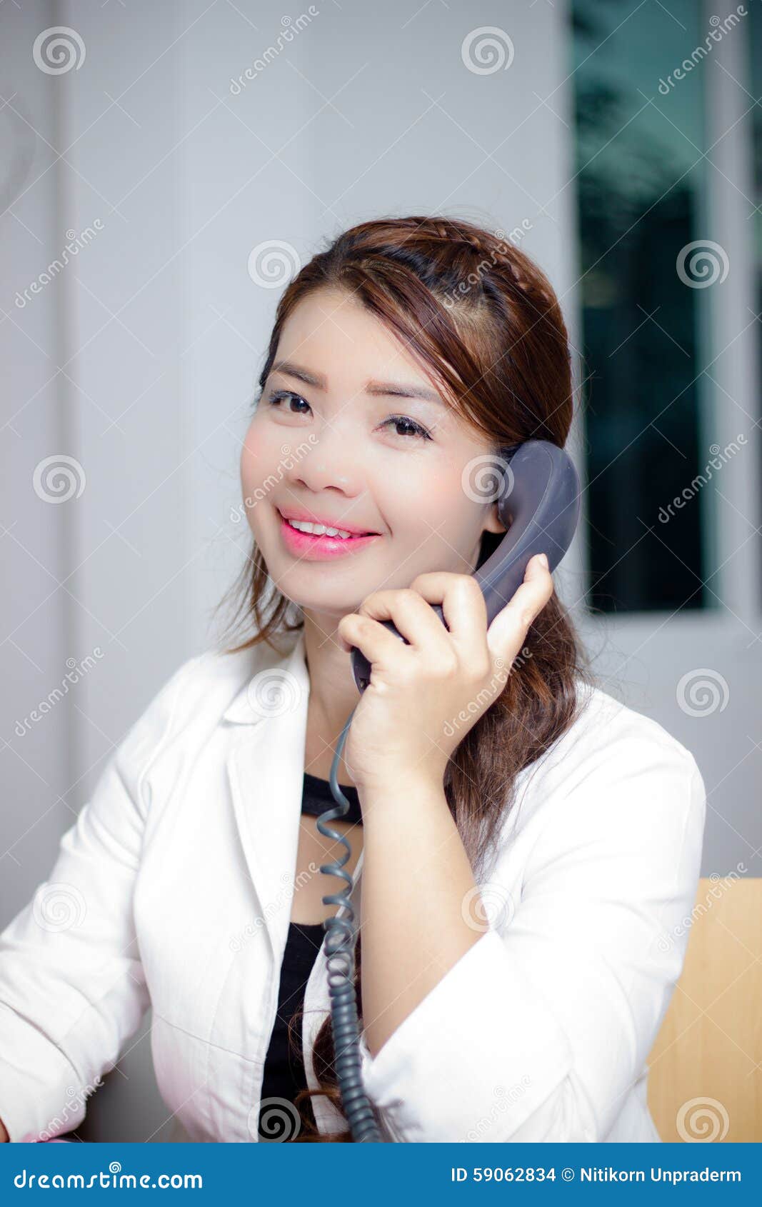 Calling and smiling stock photo. Image of call, contact - 59062834
