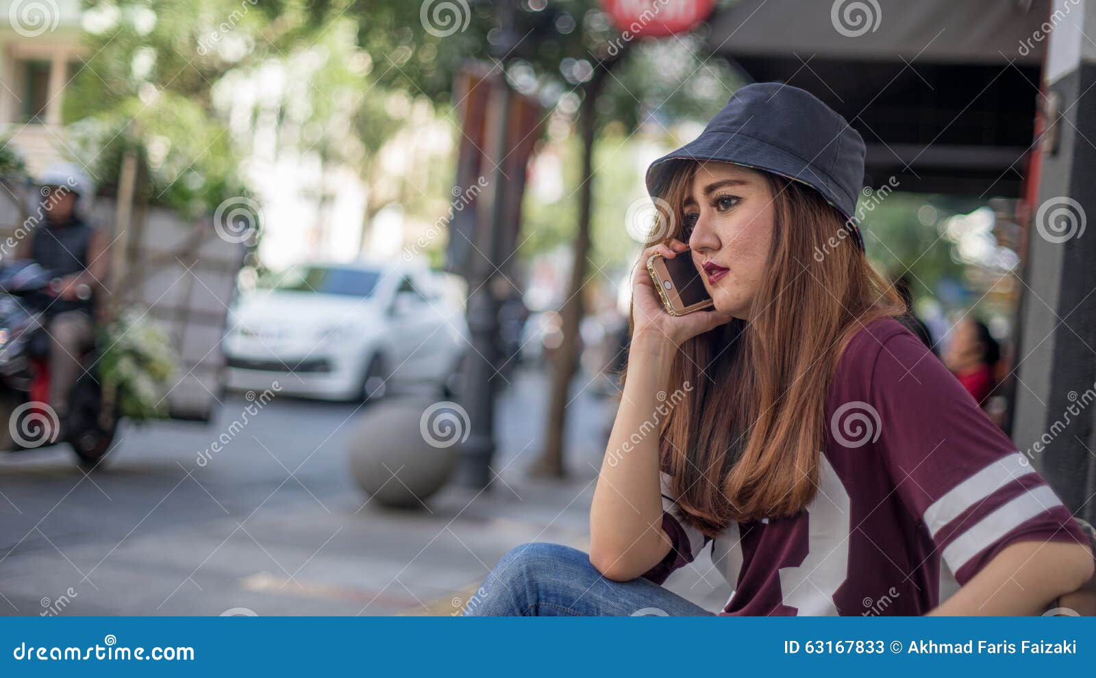 Calling somebody stock image. Image of beautiful, focus - 63167833
