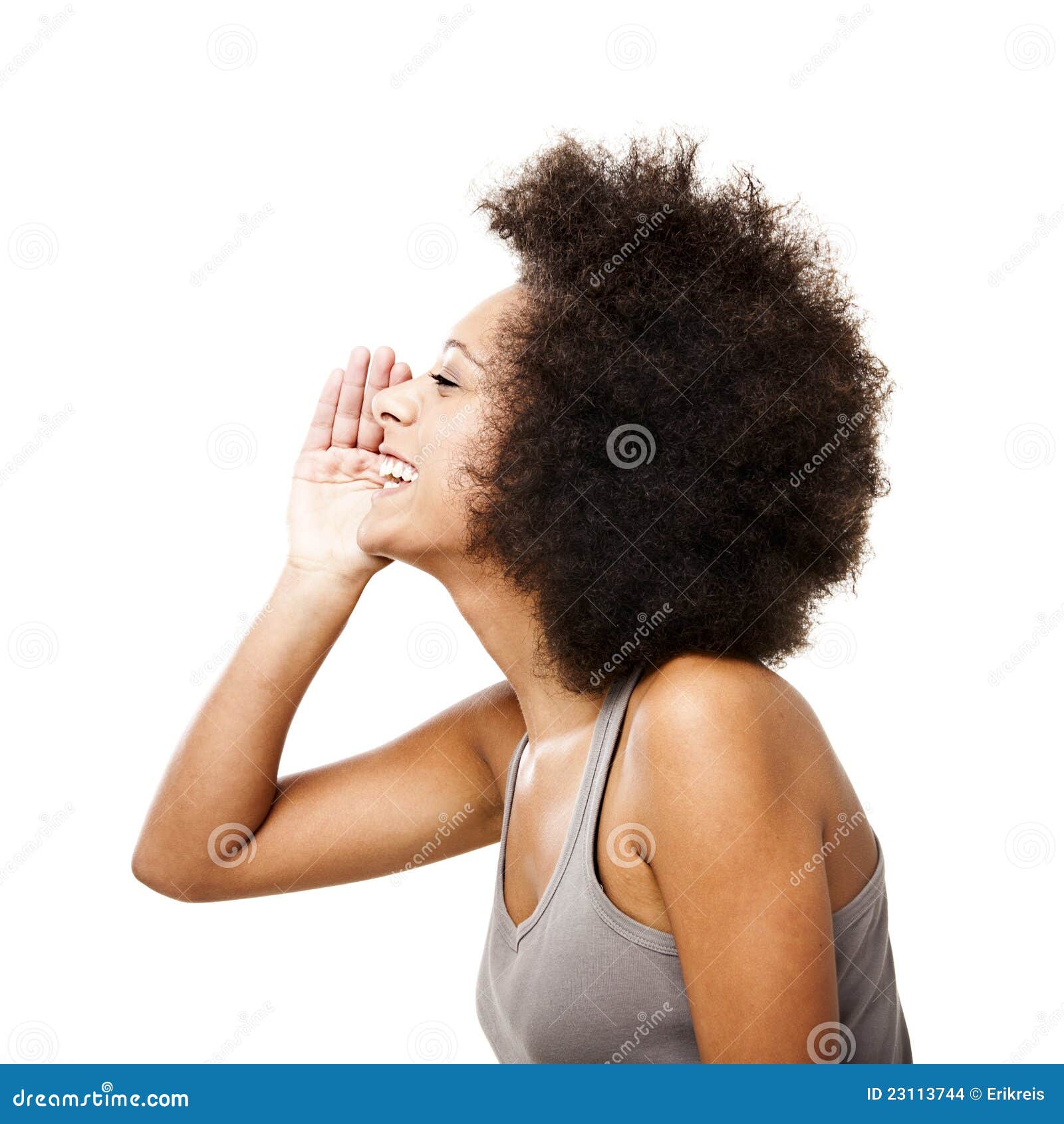 Calling someone stock photo. Image of american, cheerful - 23113744