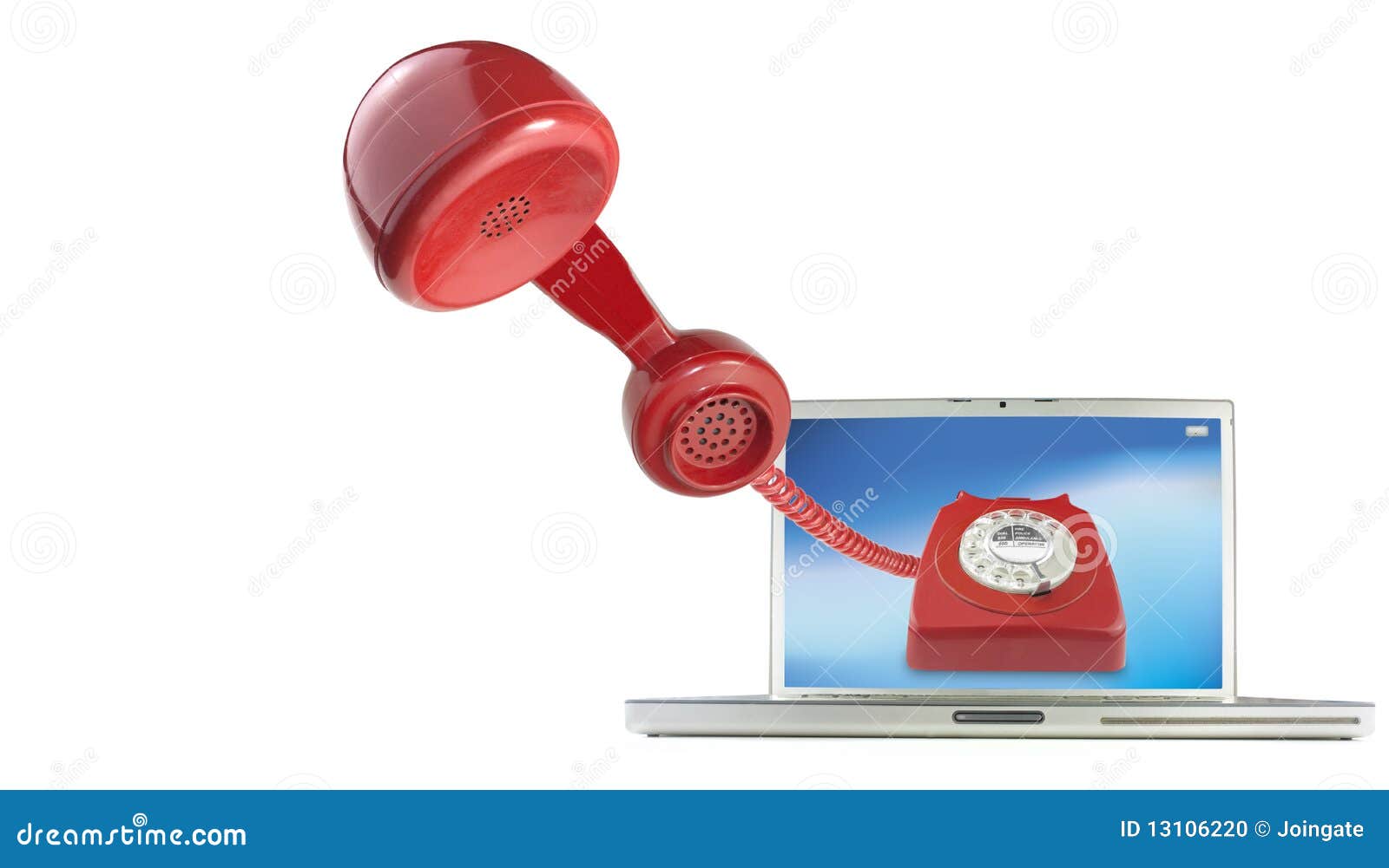 Calling by Telephone Over the Internet Stock Photo - Image of ...
