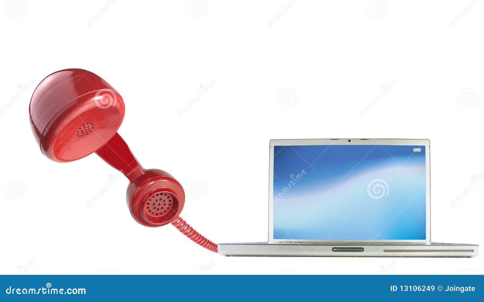 Calling by Telephone Over the Internet Stock Image - Image of flat ...
