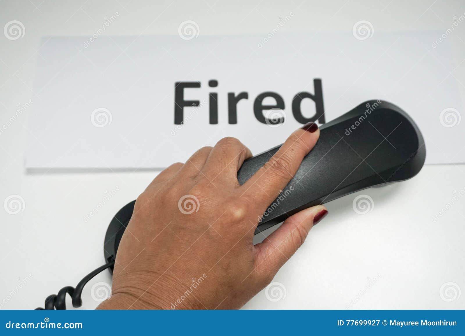 Calling To Fire the Employee Stock Image - Image of calling, negative ...