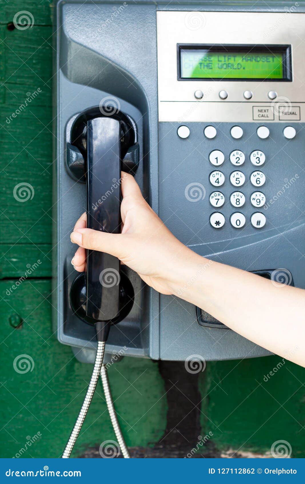 Calling Using the Public Payphone Stock Photo - Image of message ...