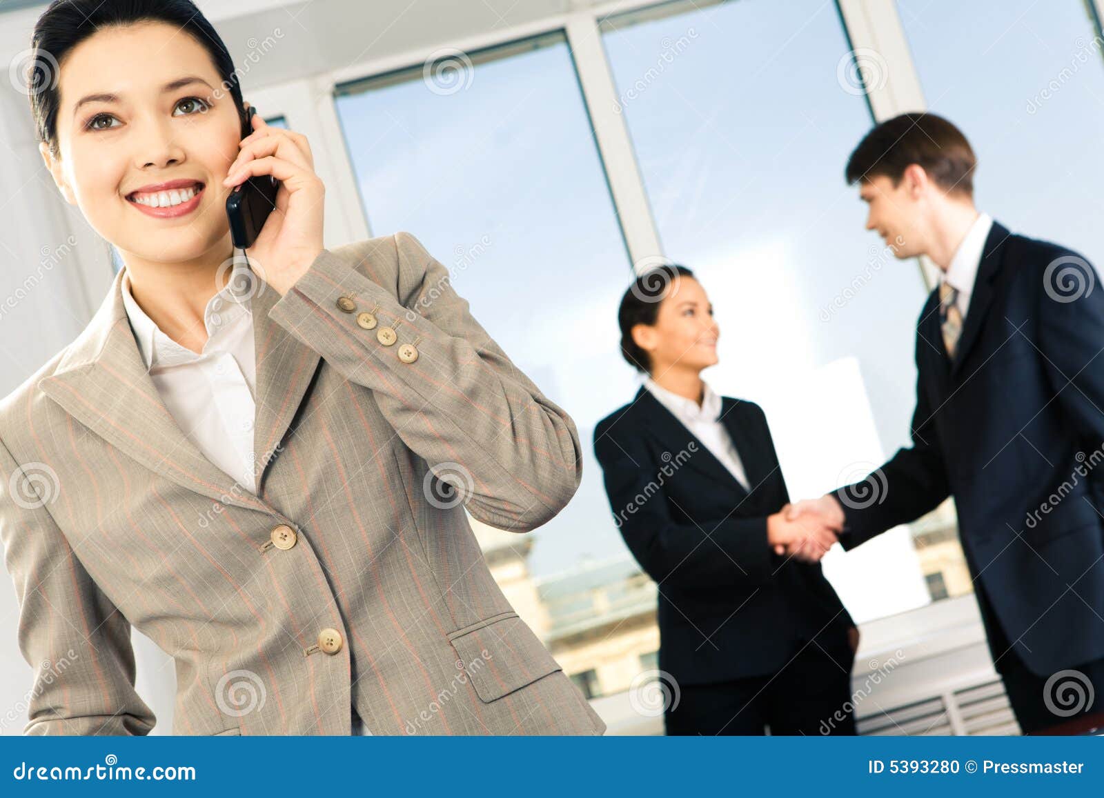 Calling woman stock photo. Image of formal, hand, hold - 5393280