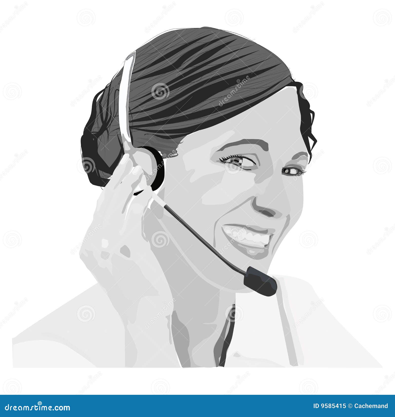 Calling woman stock vector. Illustration of communication - 9585415