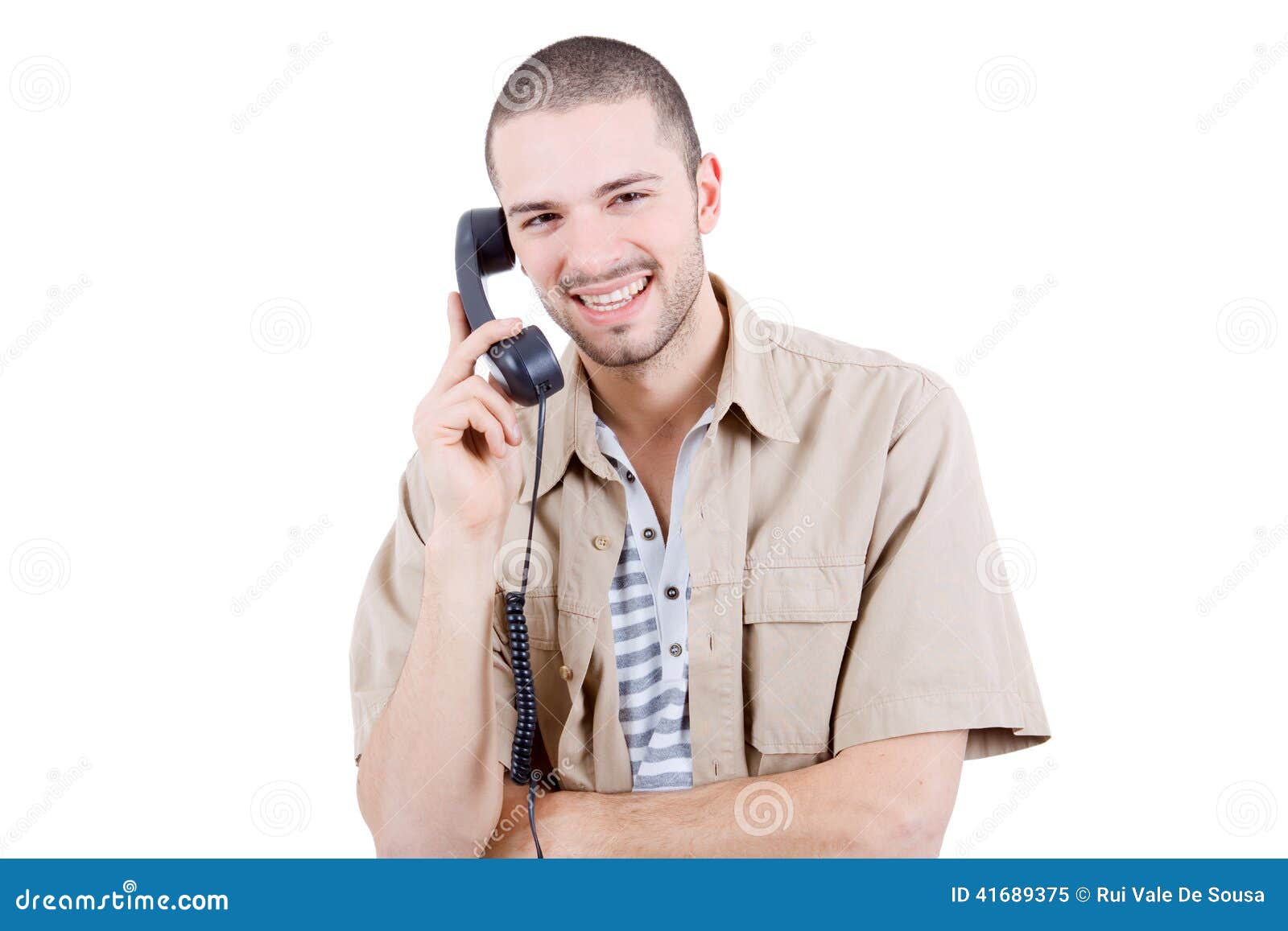 Calling stock image. Image of caucasian, telephone, isolated - 41689375