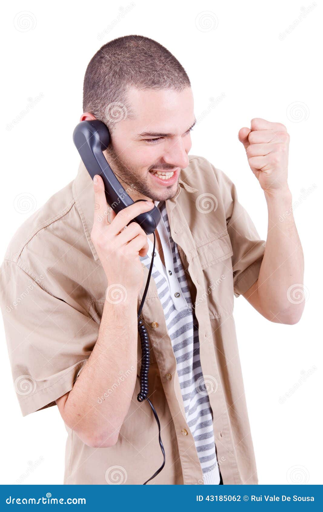 Calling stock photo. Image of casual, isolated, holding - 43185062