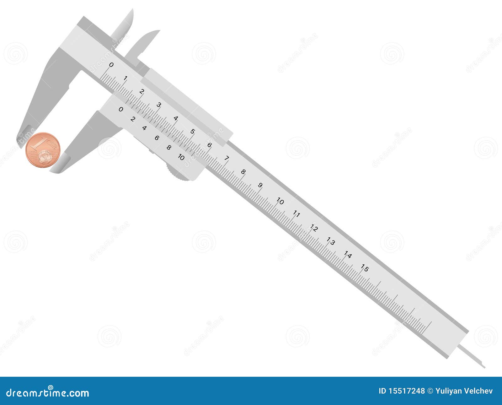 Calliper And Two Euro Cartoon Vector | CartoonDealer.com #16465101