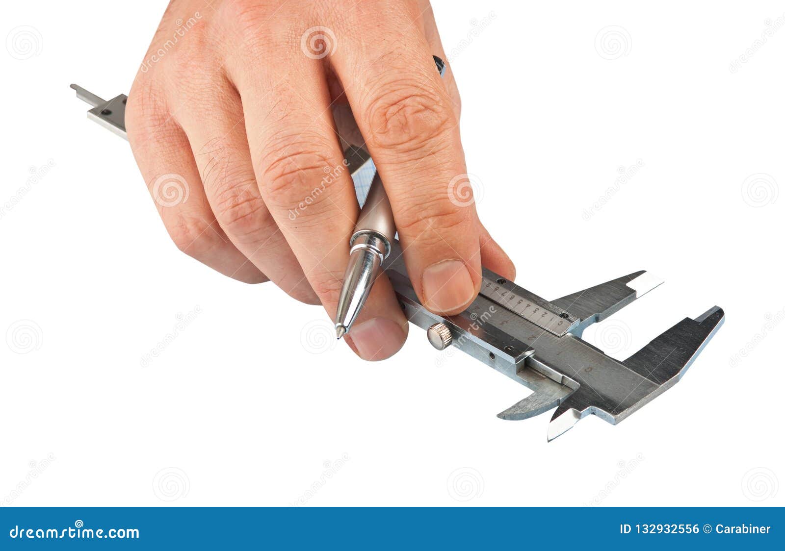 Callipers in hand stock photo. Image of details, engineer - 132932556