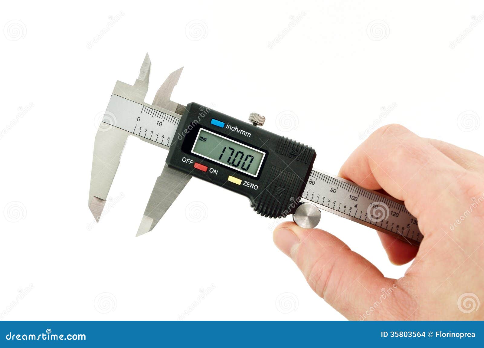 Callipers in hand stock photo. Image of build, laboratory - 35803564