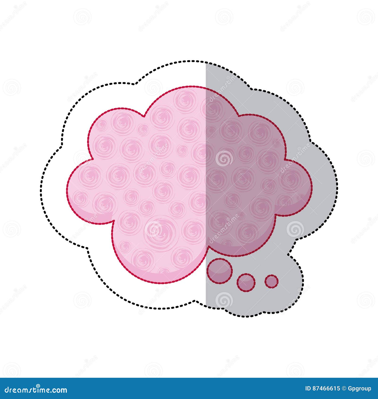 Callout for Dialogue Shape of Cloud Sticker with Pink Background and ...