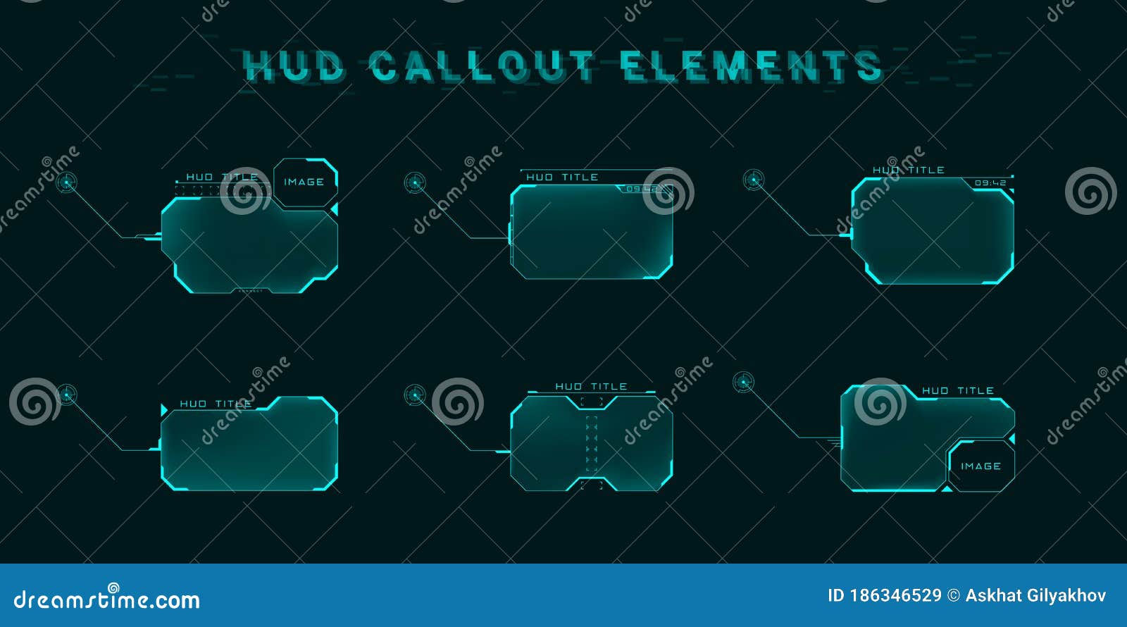 Callout Screen Interface in HUD Style. Set of Futuristic User Screen ...