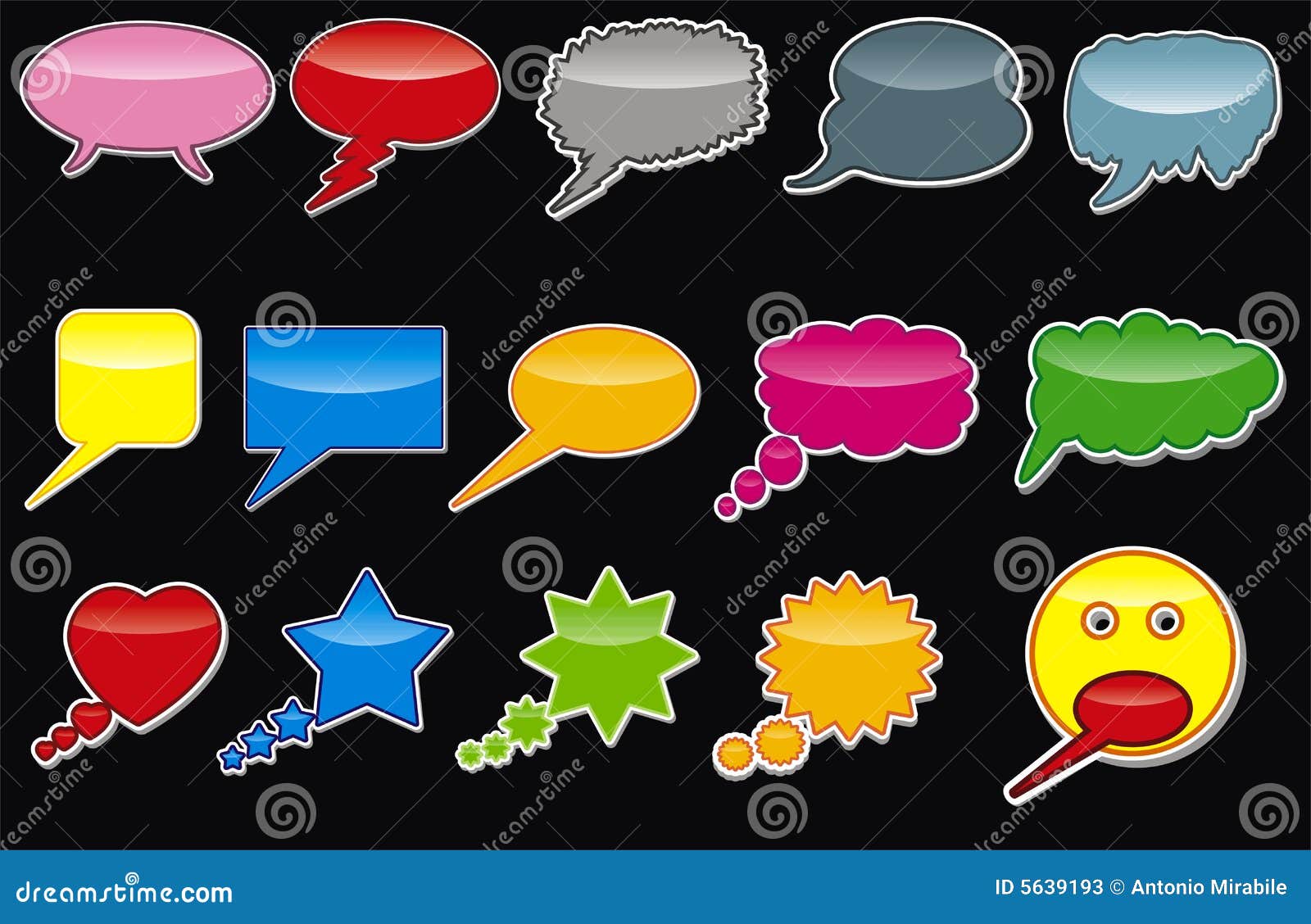 Callout with Smile and Cartoon Stock Illustration - Illustration of ...