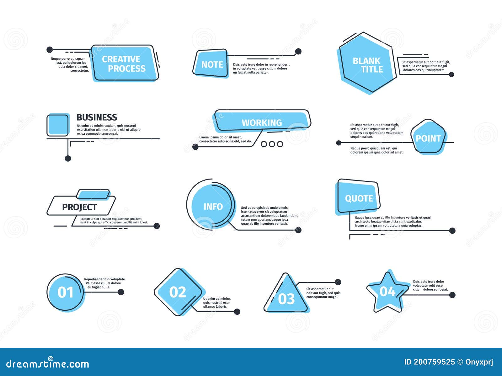 Callouts Boxes. Digital Frames for Text Layout Bars Templates Vector ...