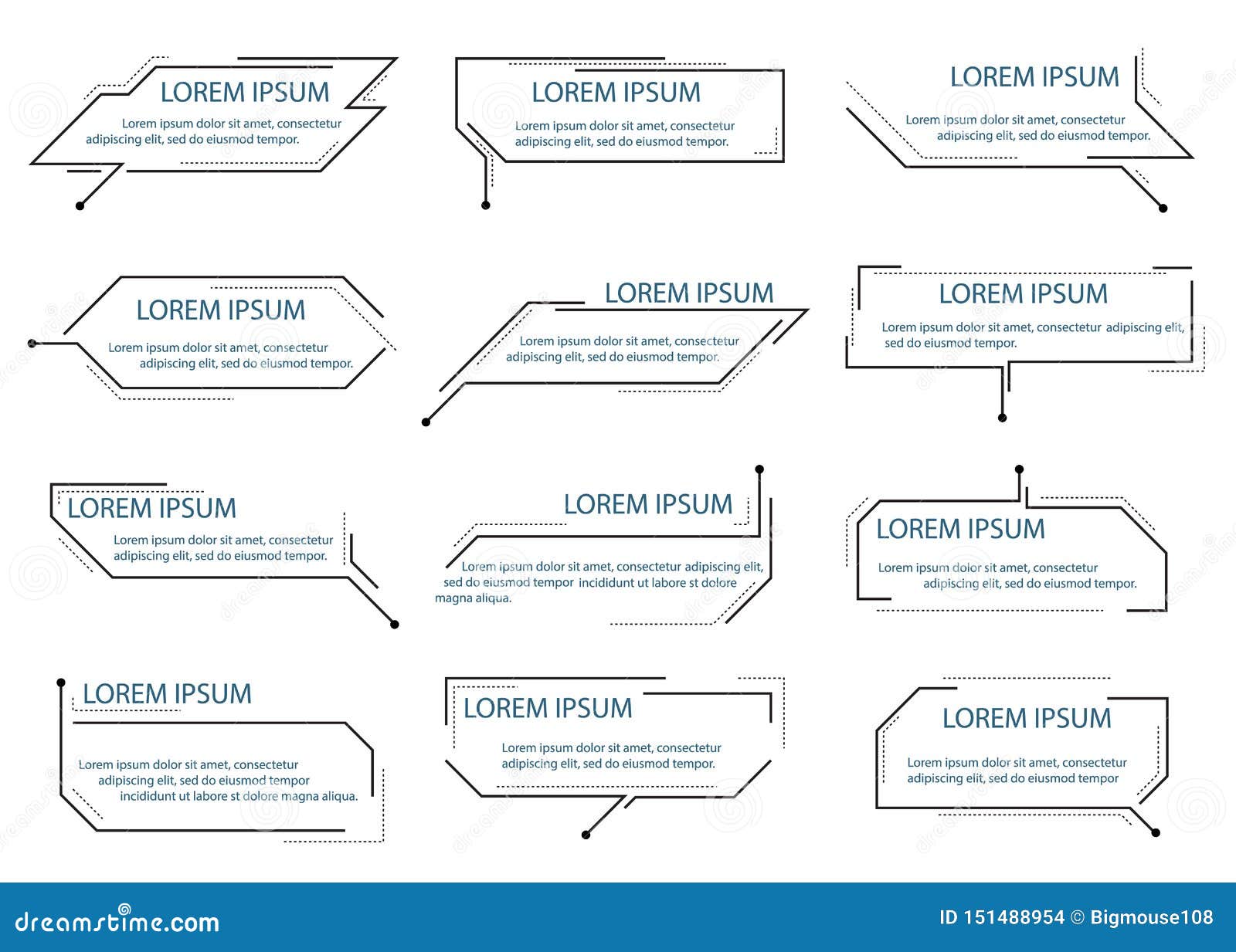 Callouts Signs Black Thin Line Set. Vector Stock Vector - Illustration ...
