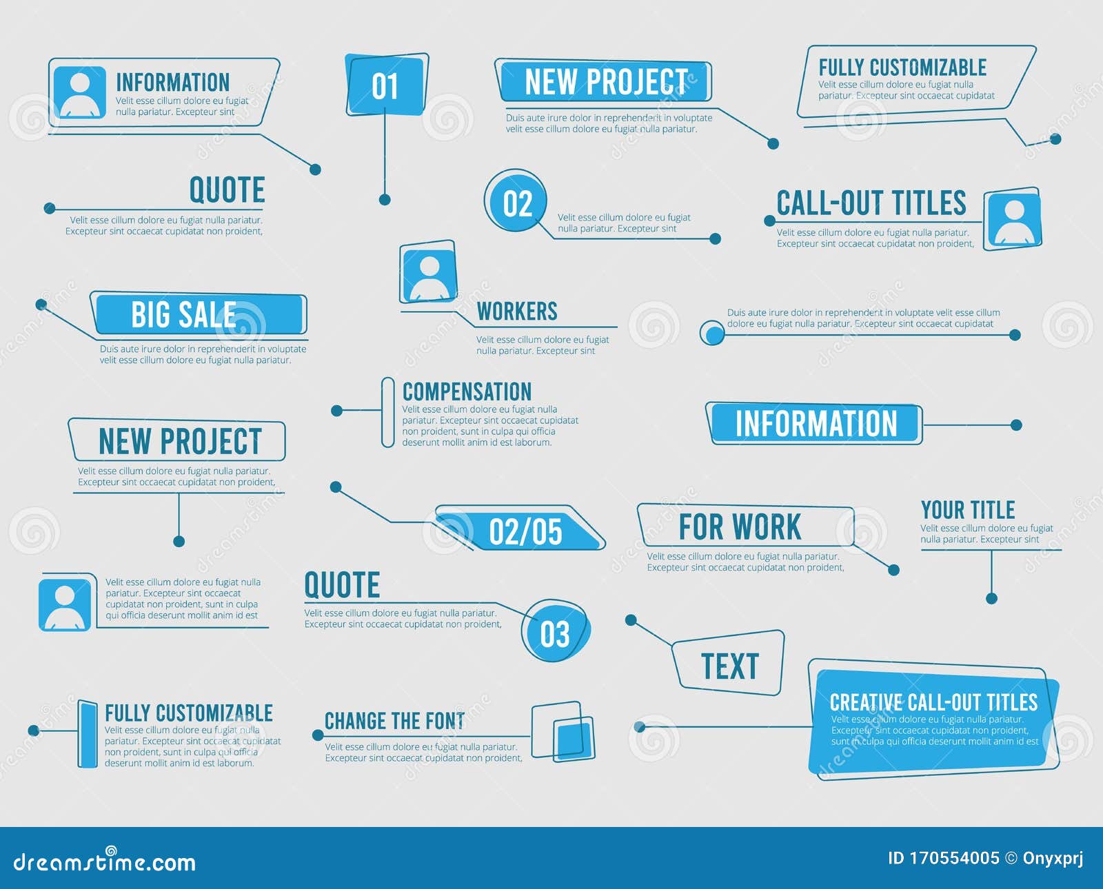 Callouts Title Frames. Futuristic Callout Information Boxes, Hologram ...