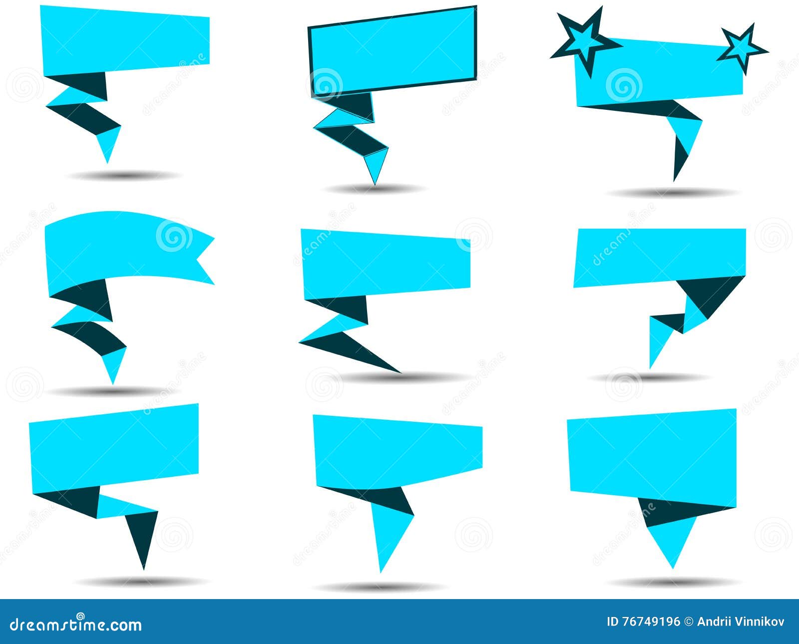 Callouts on a White Background. Set of Blue Callouts. Vector ...