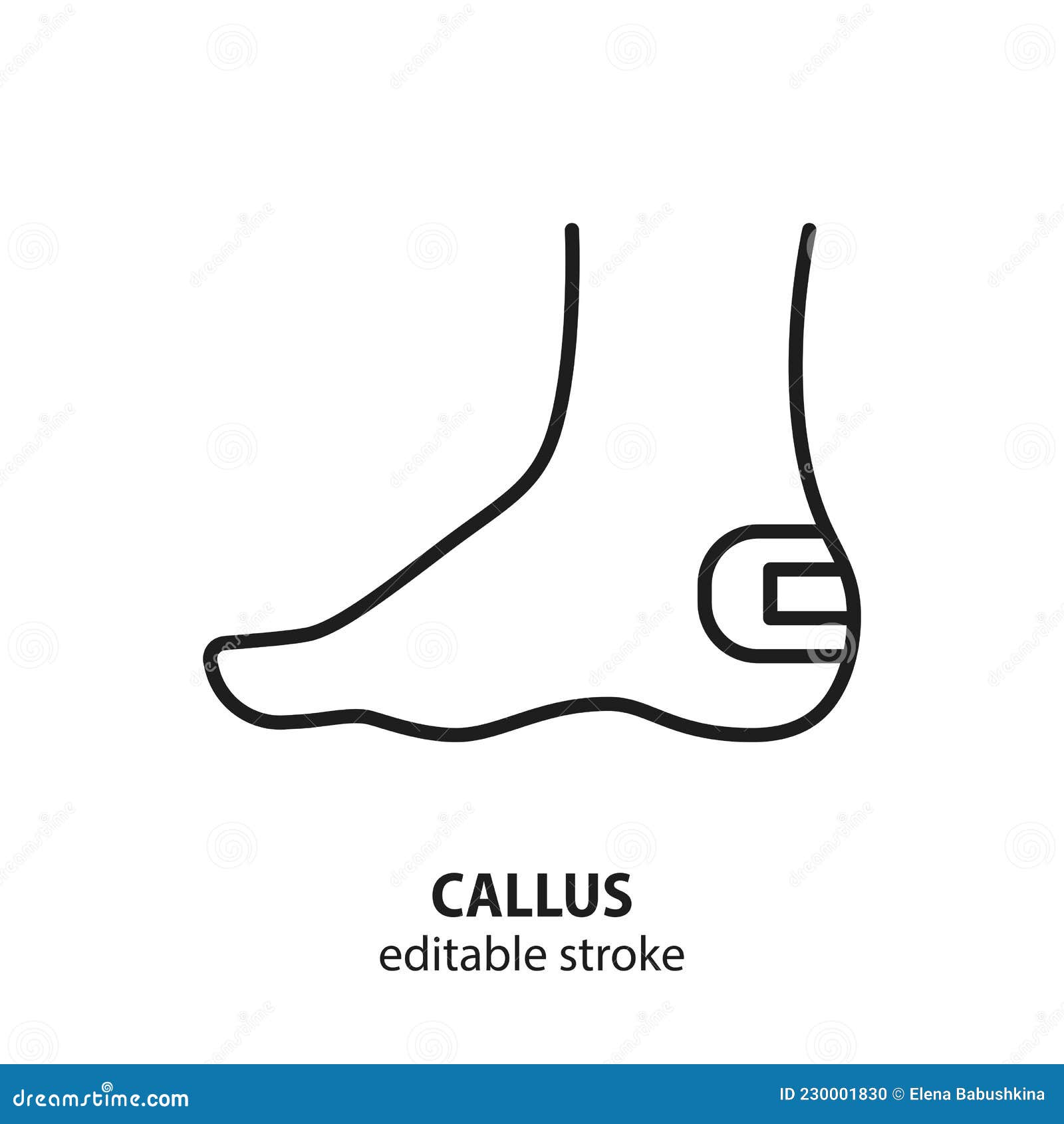 Callus on a Human Leg Line Icon. Adhesive Plaster on a Wound Vector ...