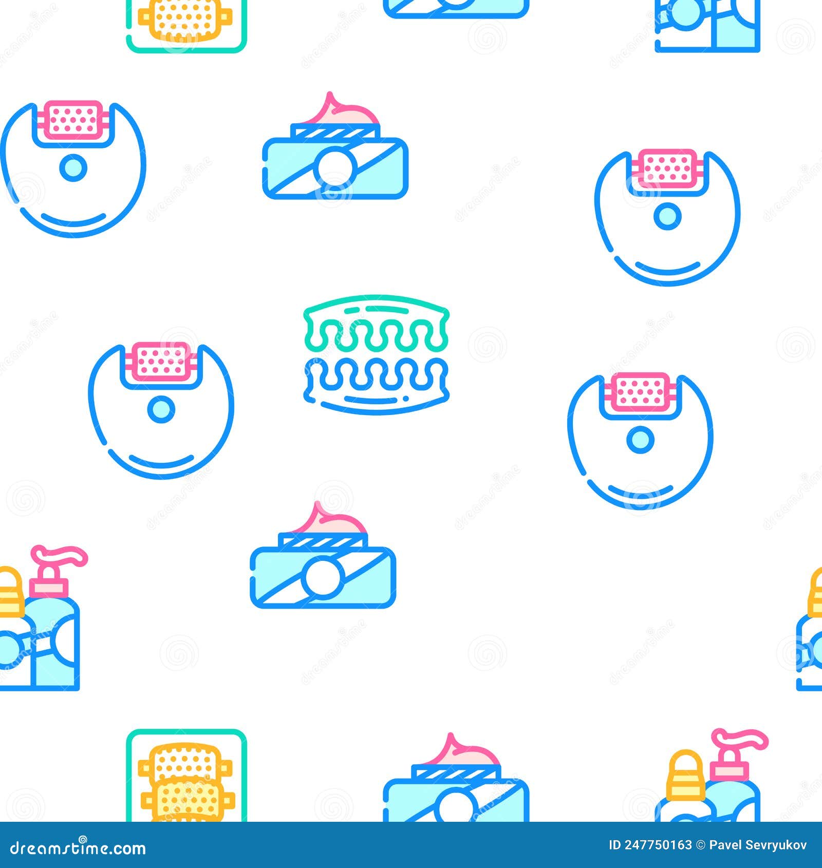 Callus Remover Tool Vector Seamless Pattern Stock Vector - Illustration ...