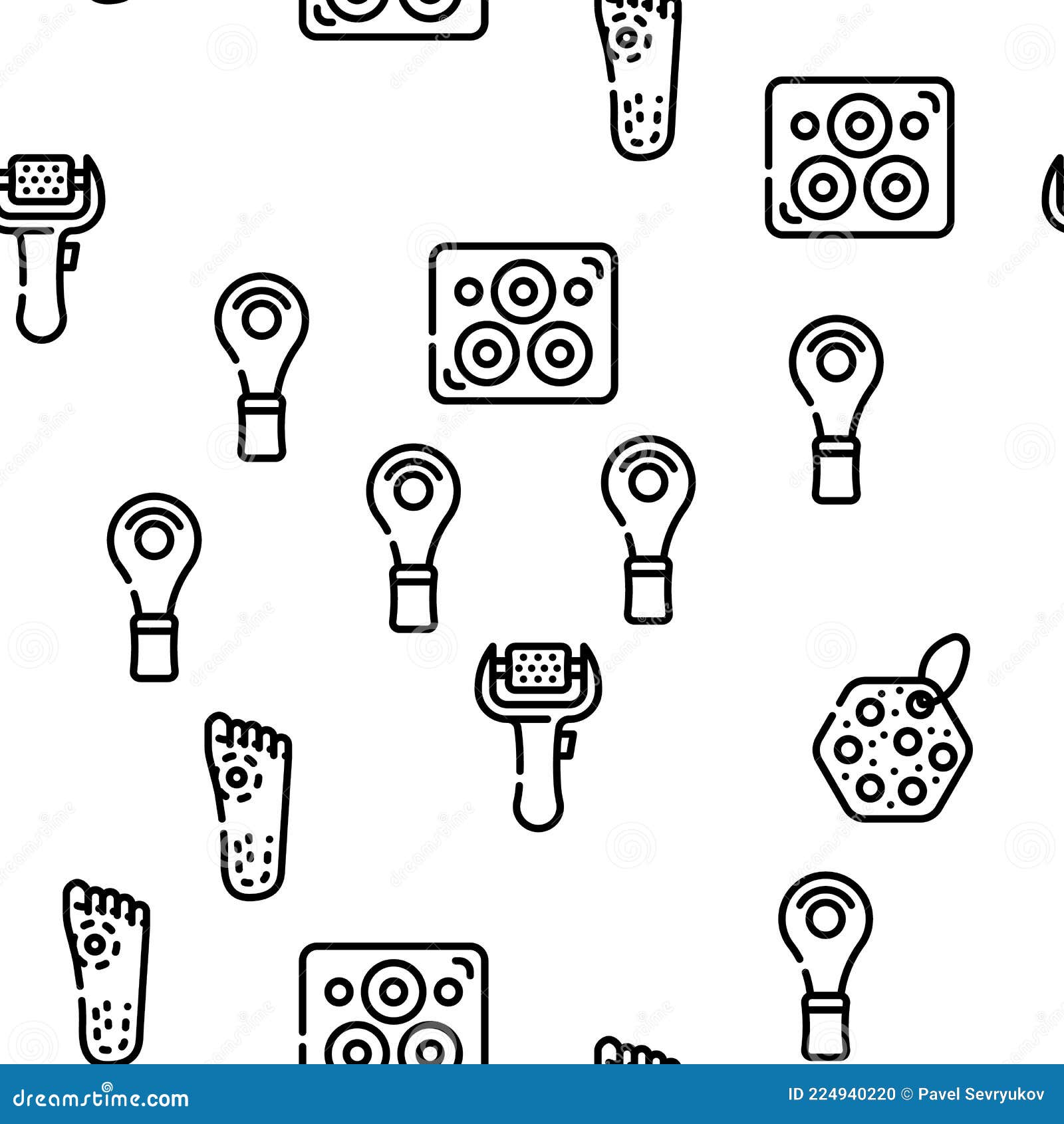 Callus Remover Tool Vector Seamless Pattern Stock Vector - Illustration ...
