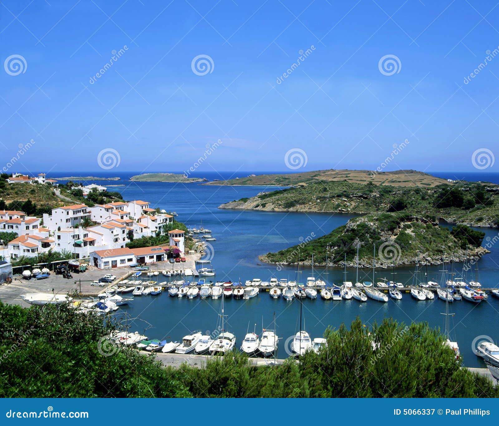 Calm stock image. Image of view, blue, spanish, harbour - 5066337