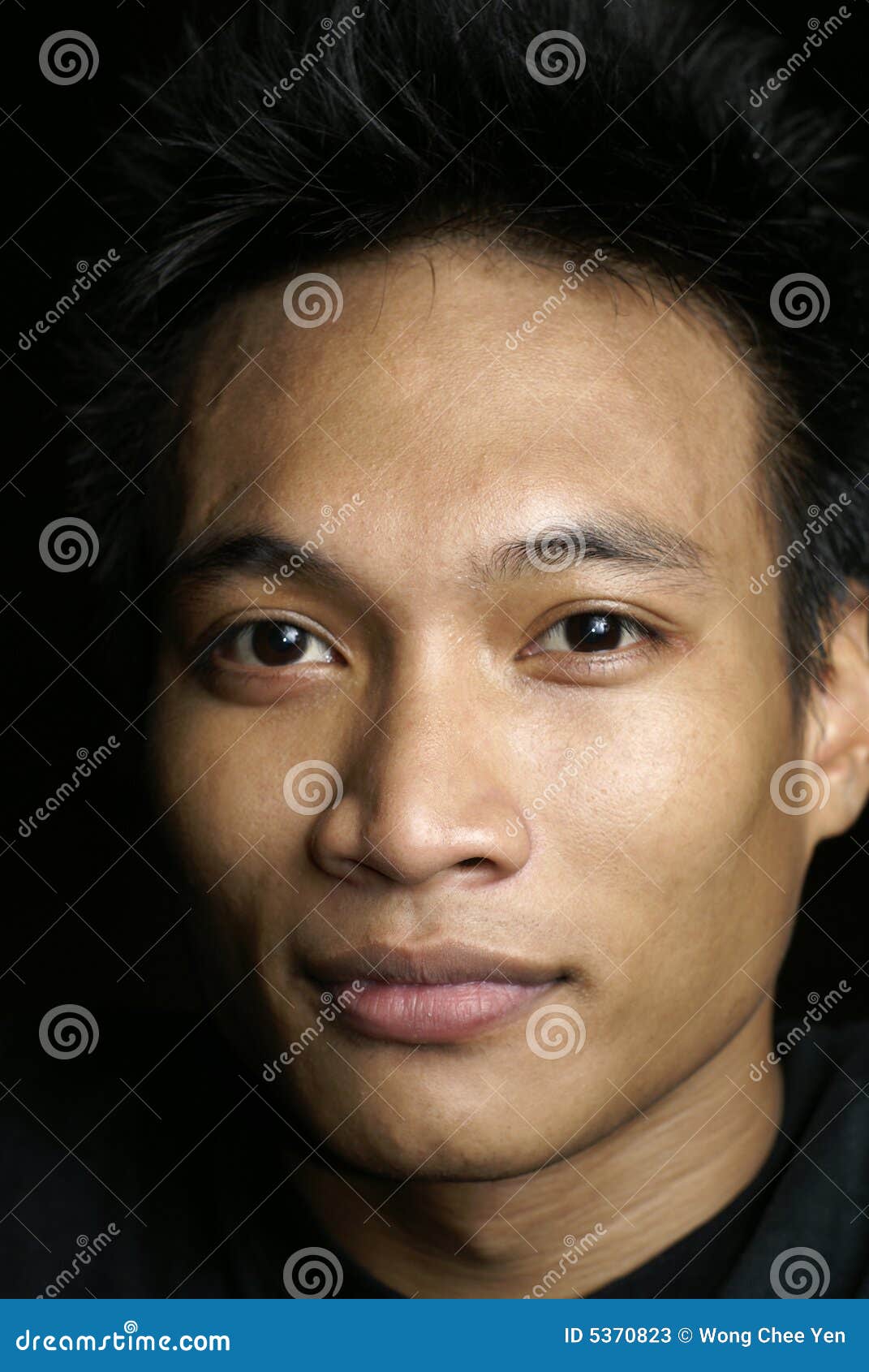 Calm asian man portrait stock image. Image of peaceful - 5370823