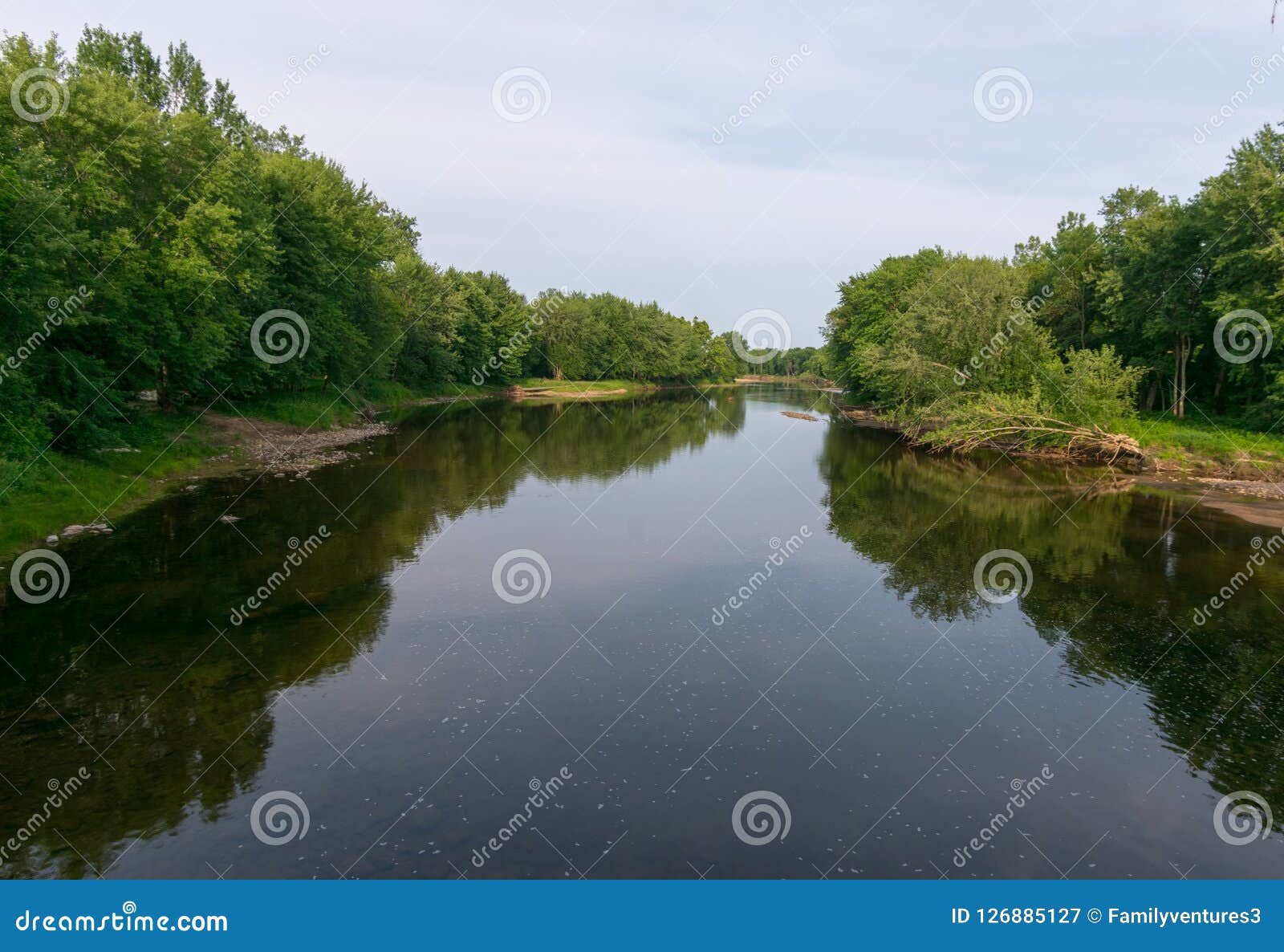 The Ausable River Making Its Way To Lake Champlain Stock Image - Image ...