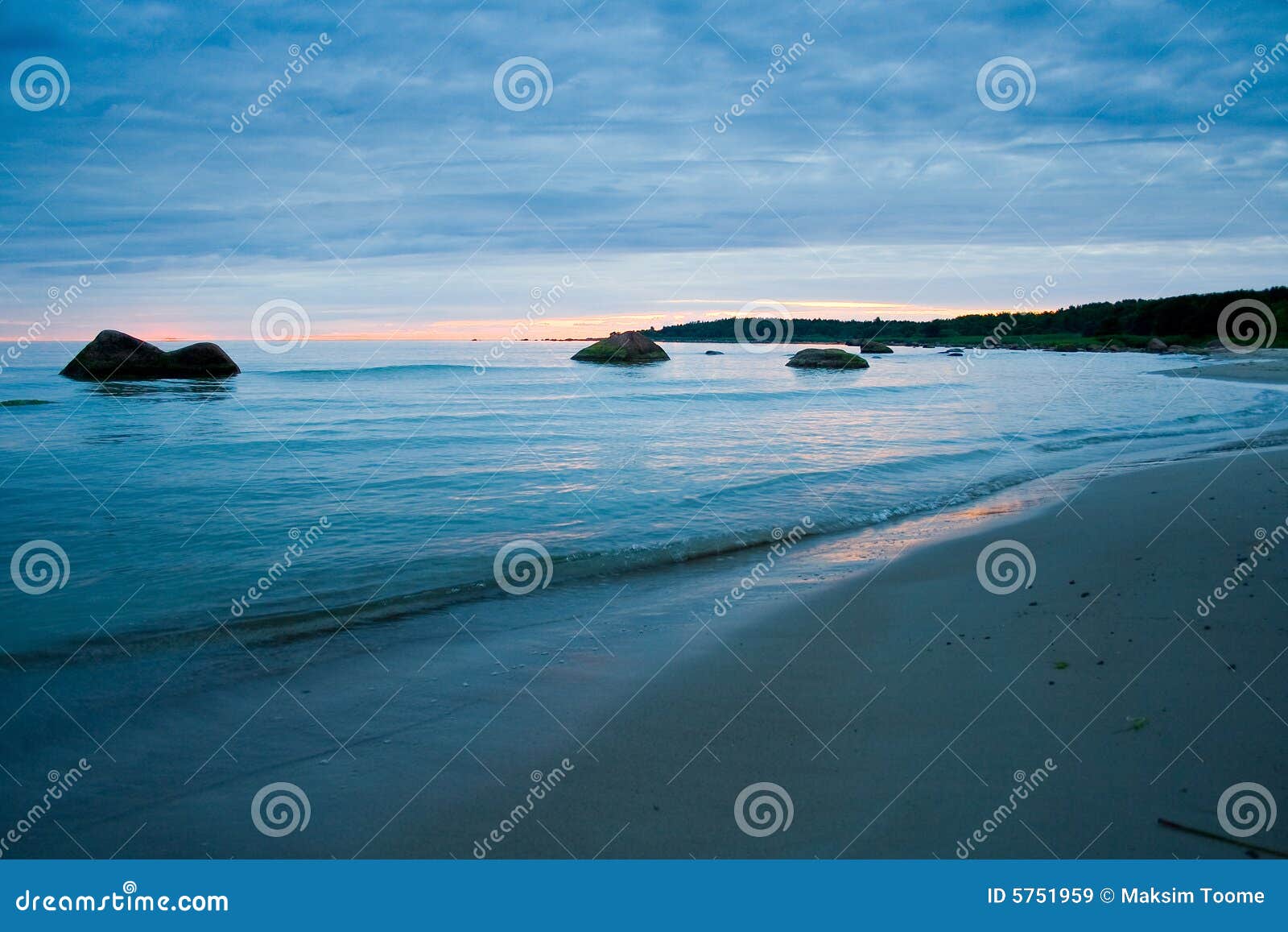 Calm bay on sunset stock image. Image of blue, beach, light - 5751959
