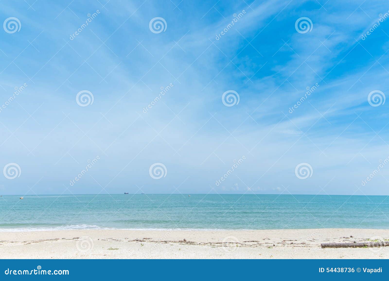 Calm Beach in Sunny Blue Sky Day Stock Photo - Image of scenic, scene ...
