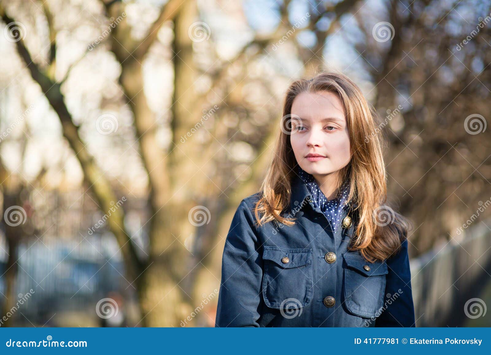 Calm Beautiful Girl Outdoors Stock Image - Image of slim, seasonal ...