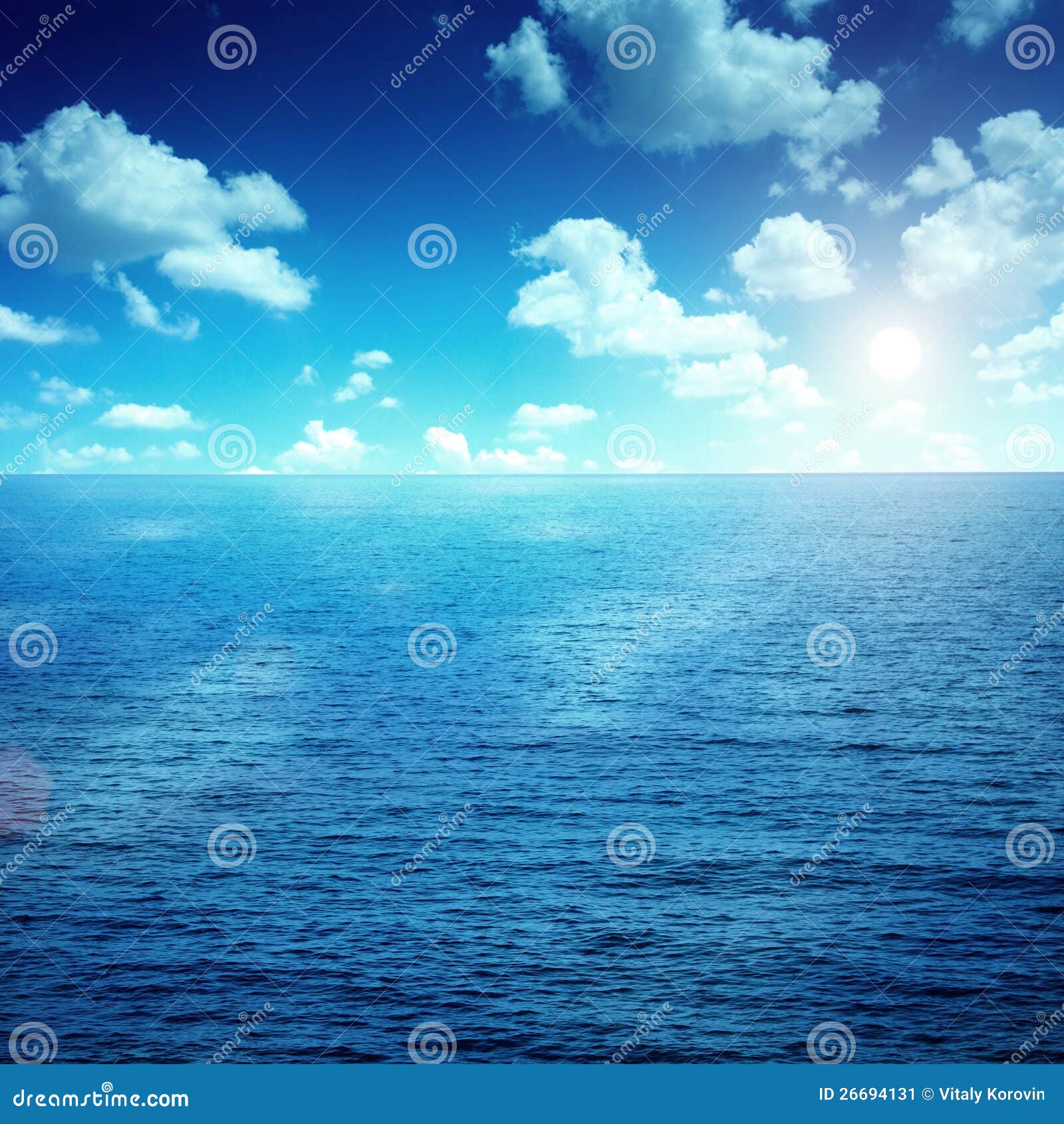 Calm Blue Sea stock image. Image of tranquil, clouds - 26694131