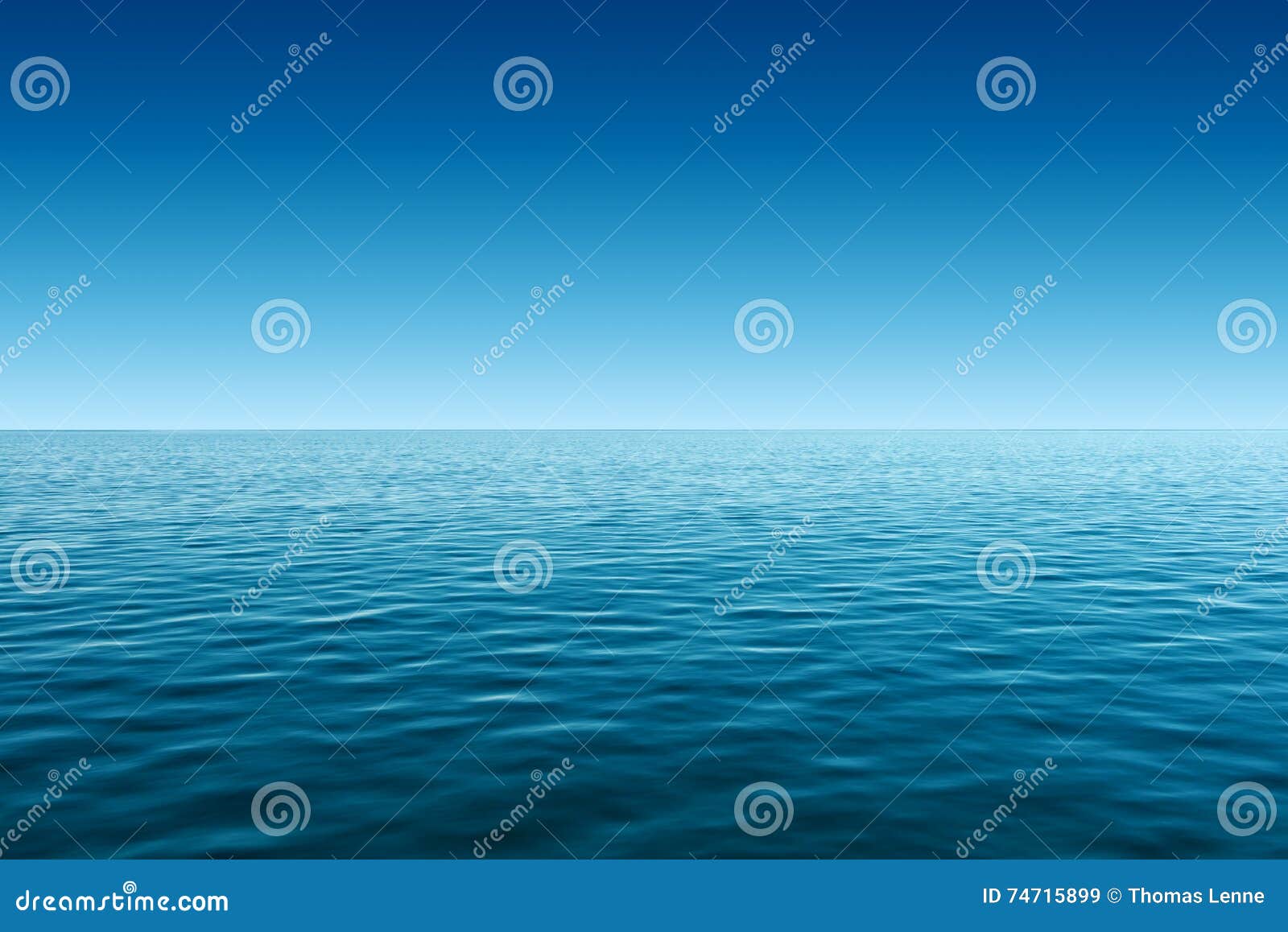 Calm Blue Sea and Blue Sky Background Stock Image - Image of background ...