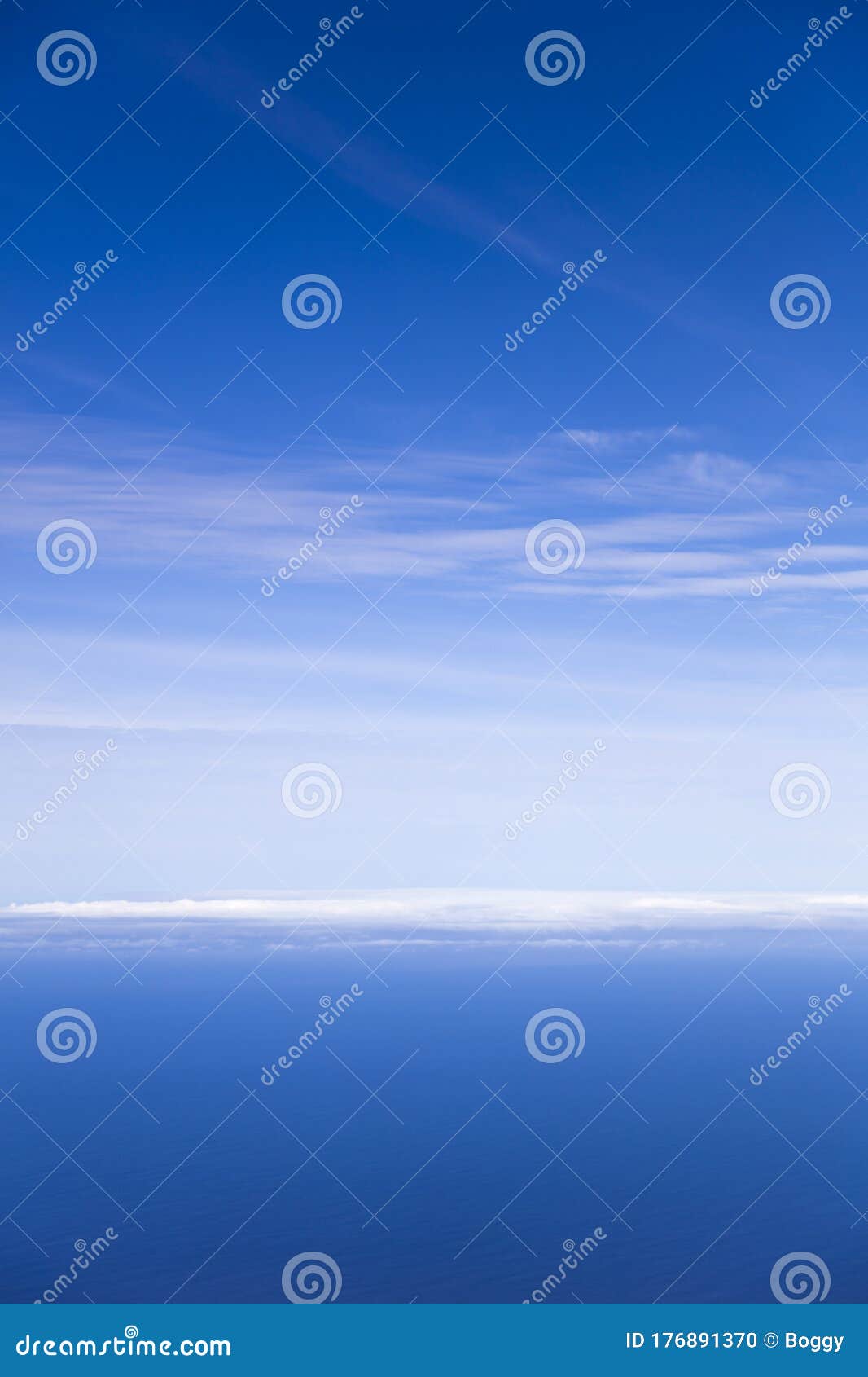 Blue Sea and Sky Horizon with Clouds Stock Photo - Image of scenic ...