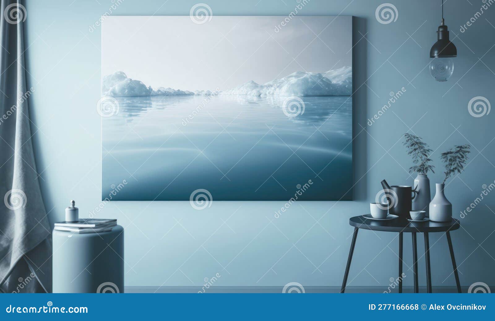 Calm Blue Water Scene Background for Web and Print. Stock Illustration ...