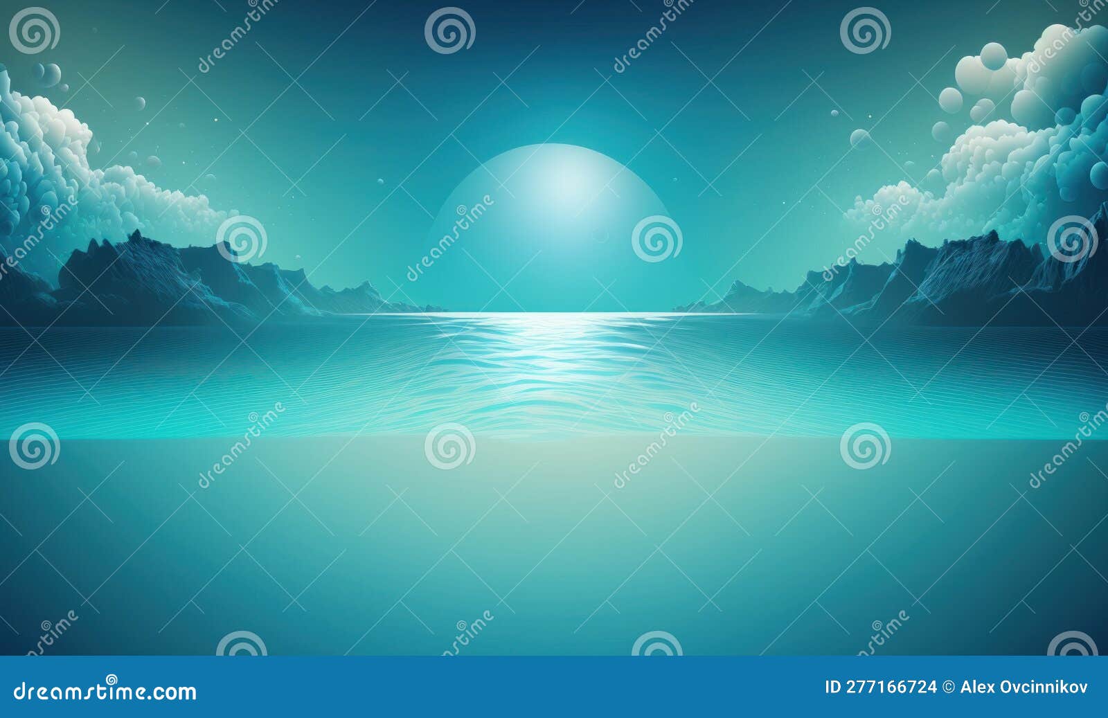 Calm Blue Water Scene Background for Web and Print. Stock Illustration ...